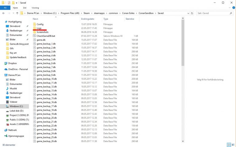 How to find game databases and log files - Conan Exiles