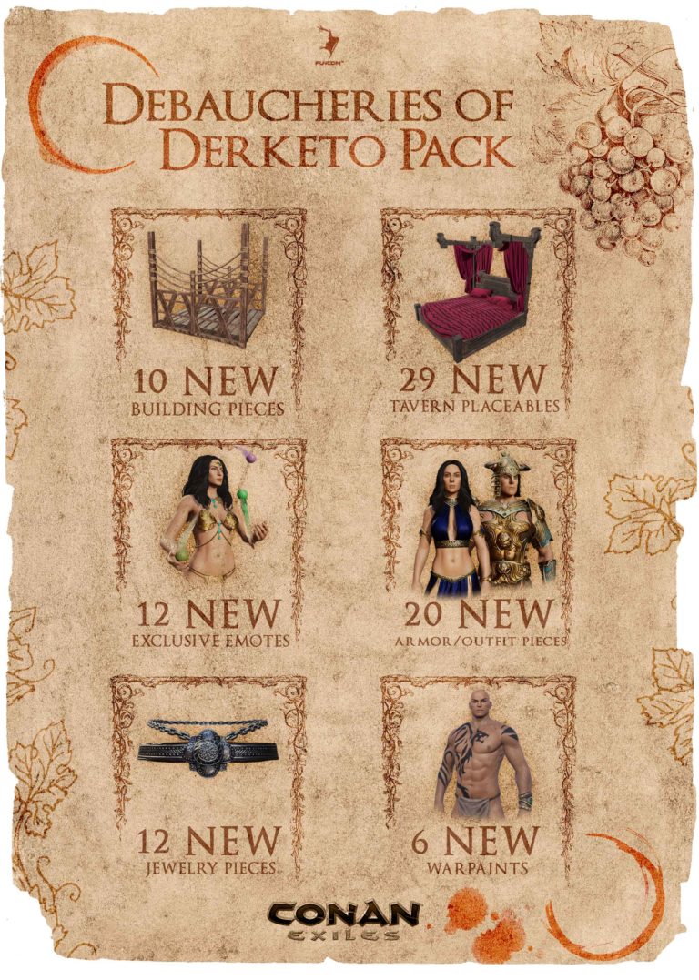 Debaucheries of Derketo Pack is now available - Conan Exiles